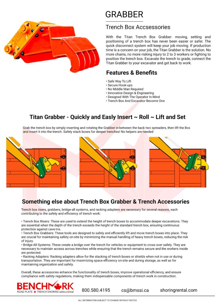 Trench Box Grabber - Shoring Rental