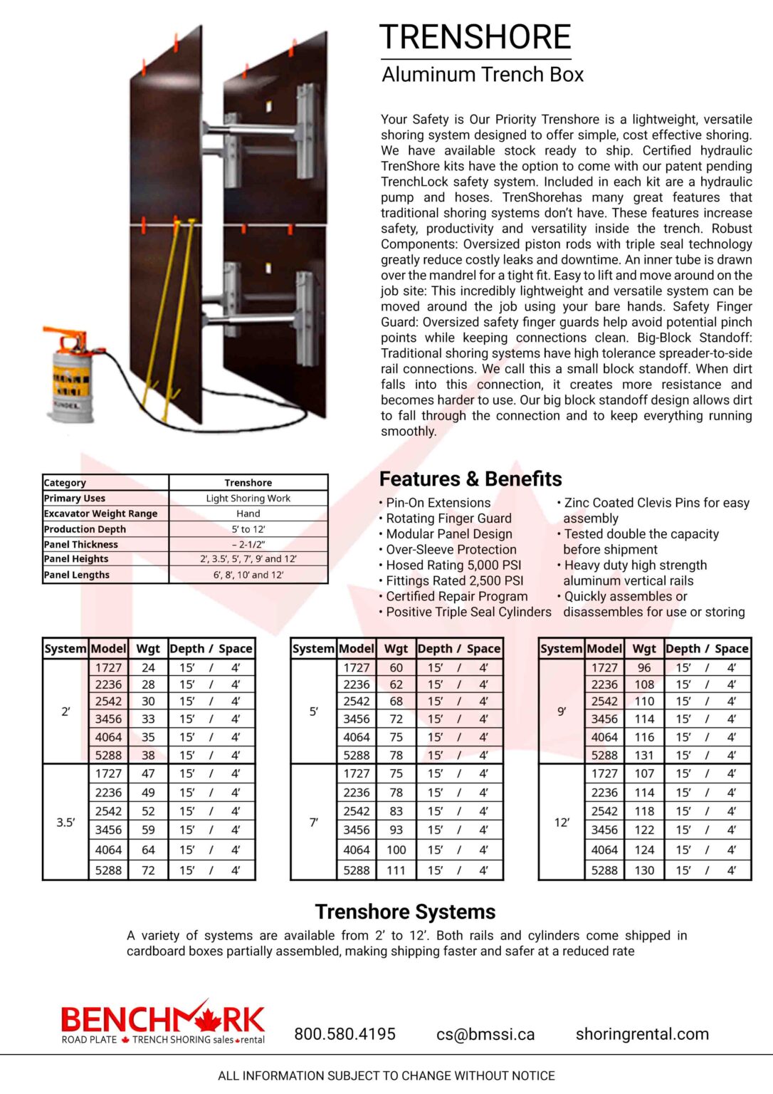 Trenshore Series - Shoring Rental